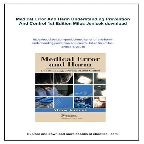 Medical Error And Harm Understanding Prevention And Control 1st Edition ...