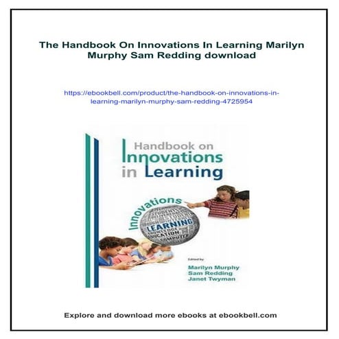 The Handbook On Innovations In Learning Marilyn Murphy Sam Redding | PDF