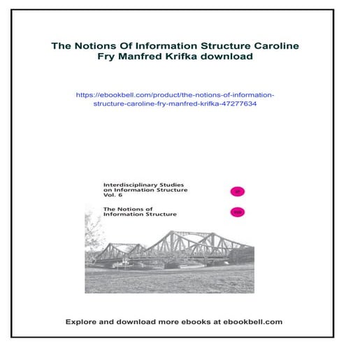 The Notions Of Information Structure Caroline Fry Manfred Krifka | PDF