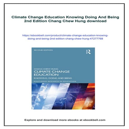 Climate Change Education Knowing Doing And Being 2nd Edition Chang Chew ...