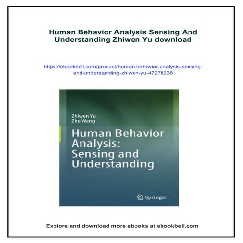 Human Behavior Analysis Sensing And Understanding Zhiwen Yu | PDF