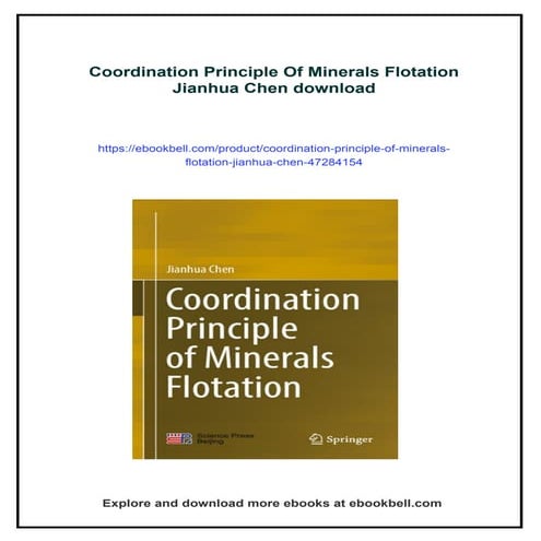 Coordination Principle Of Minerals Flotation Jianhua Chen | PDF
