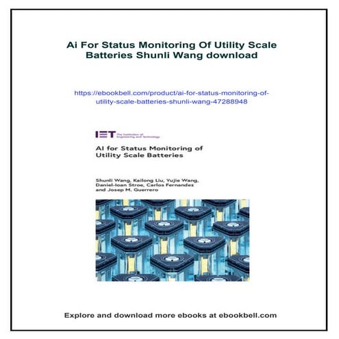 Ai For Status Monitoring Of Utility Scale Batteries Shunli Wang | PDF