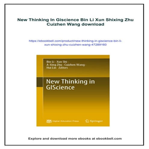 New Thinking In Giscience Bin Li Xun Shixing Zhu Cuizhen Wang | PDF