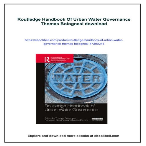 Routledge Handbook Of Urban Water Governance Thomas Bolognesi | PDF