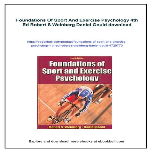Foundations Of Sport And Exercise Psychology 4th Ed Robert S Weinberg ...