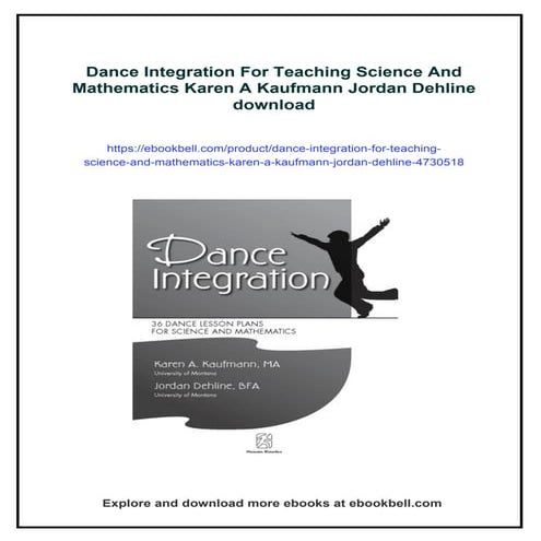 Dance Integration For Teaching Science And Mathematics Karen A Kaufmann ...