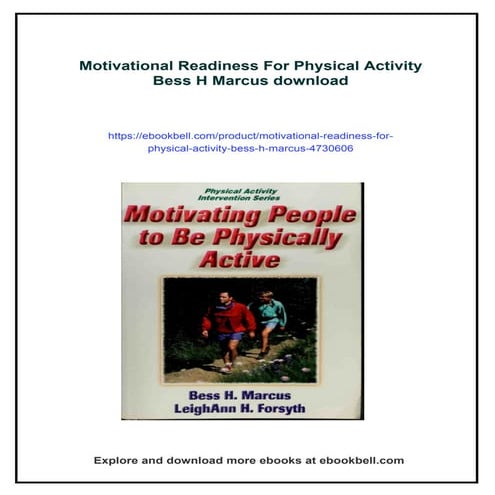 Motivational Readiness For Physical Activity Bess H Marcus | PDF