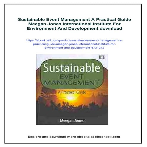 Sustainable Event Management A Practical Guide Meegan Jones International Institute For ...