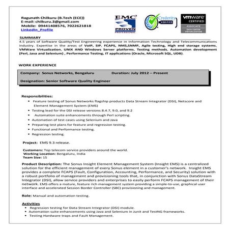 Bharath Detailed Resume | DOC