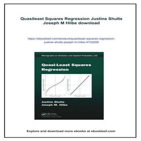 Quasileast Squares Regression Justine Shults Joseph M Hilbe | PDF