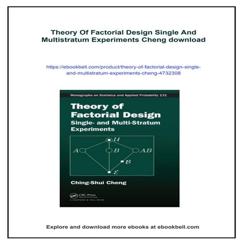 Theory Of Factorial Design Single And Multistratum Experiments Cheng | PDF
