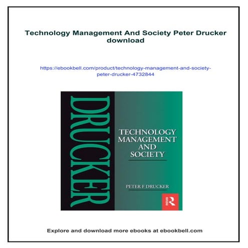 Technology Management And Society Peter Drucker | PDF