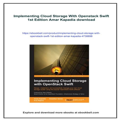Implementing Cloud Storage With Openstack Swift 1st Edition Amar Kapadia | PDF