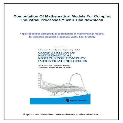 Computation Of Mathematical Models For Complex Industrial Processes Yuchu Tian | PDF