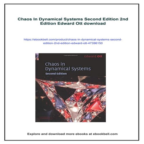 Chaos In Dynamical Systems Second Edition 2nd Edition Edward Ott | PDF