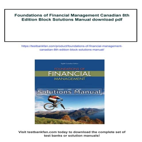 Foundations of Financial Management Canadian 8th Edition Block ...