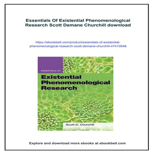 Essentials Of Existential Phenomenological Research Scott Demane Churchill | PDF