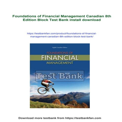 Foundations of Financial Management Canadian 8th Edition Block Test ...