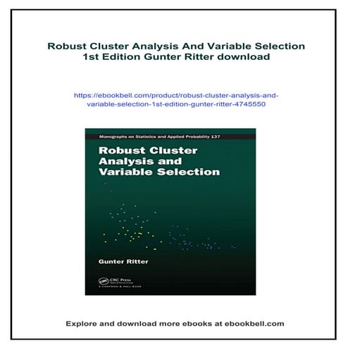 Robust Cluster Analysis And Variable Selection 1st Edition Gunter Ritter | PDF