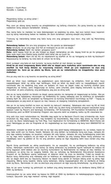 Program for investiture 2016 tagalog version | PDF