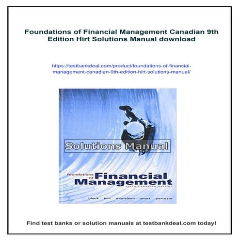 Foundations of Financial Management Canadian 9th Edition Hirt Solutions ...