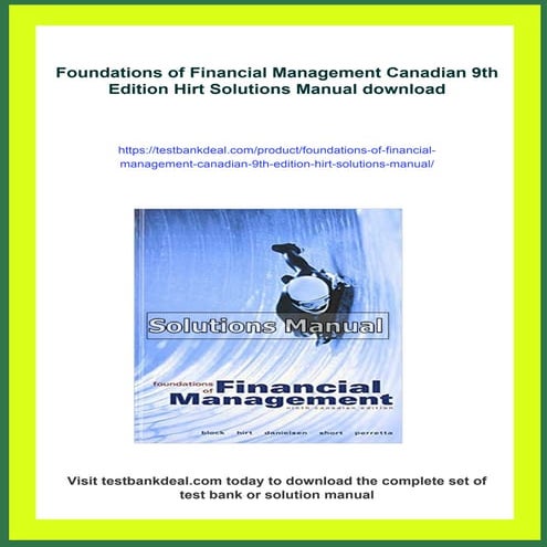 Foundations of Financial Management Canadian 9th Edition Hirt Solutions ...