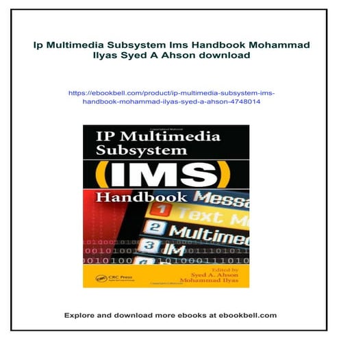 Ip Multimedia Subsystem Ims Handbook Mohammad Ilyas Syed A Ahson | PDF