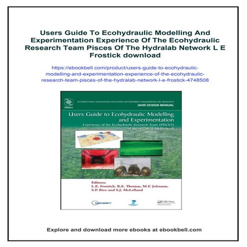 Users Guide To Ecohydraulic Modelling And Experimentation Experience Of The Ecohydraulic ...
