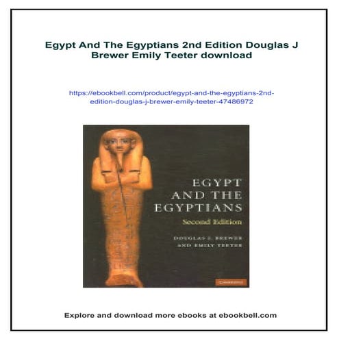Egypt And The Egyptians 2nd Edition Douglas J Brewer Emily Teeter | PDF