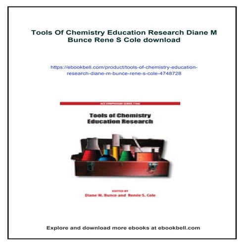 Tools Of Chemistry Education Research Diane M Bunce Rene S Cole | PDF