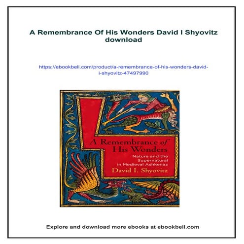 A Remembrance Of His Wonders David I Shyovitz | PDF