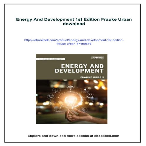Energy And Development 1st Edition Frauke Urban | PDF