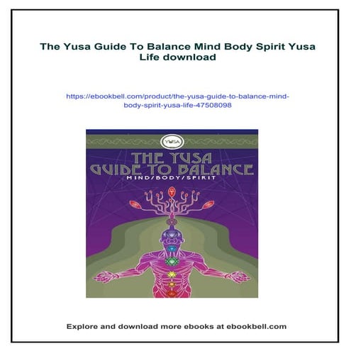 The Yusa Guide To Balance Mind Body Spirit Yusa Life | PDF