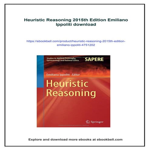 Heuristic Reasoning 2015th Edition Emiliano Ippoliti | PDF