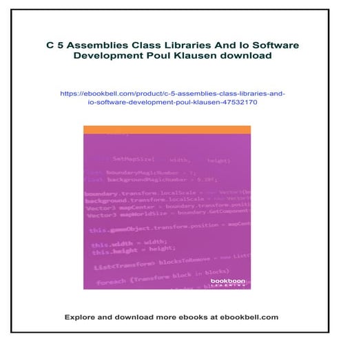 C 5 Assemblies Class Libraries And Io Software Development Poul Klausen | PDF