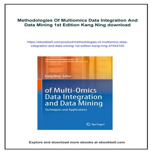 Methodologies Of Multiomics Data Integration And Data Mining 1st Edition Kang Ning | PDF