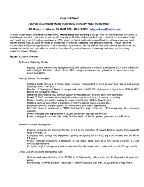 Mitchell, Presentation Resume | DOCX