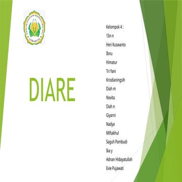 Materi tugas kelompok kuliah farmakoterapi diare | PPTX