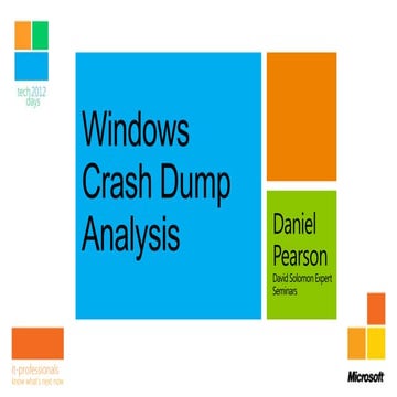 Windows Crash Dump Analysis Pptx Operating Systems Computer Software And Applications