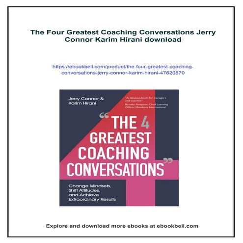 The Four Greatest Coaching Conversations Jerry Connor Karim Hirani | PDF