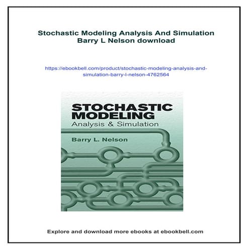 Stochastic Modeling Analysis And Simulation Barry L Nelson | PDF