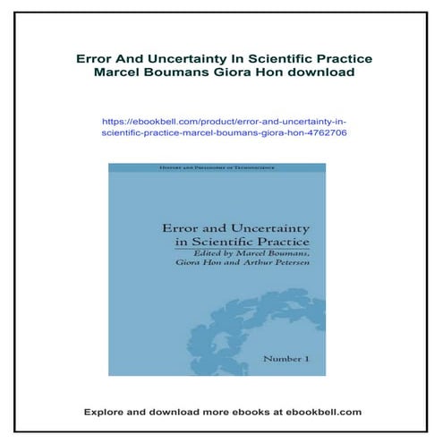 Error And Uncertainty In Scientific Practice Marcel Boumans Giora Hon | PDF