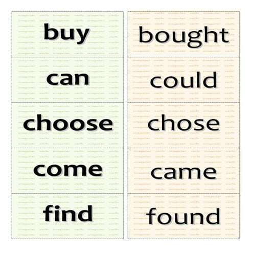 23814 irregular verbs_cut_up_matching_cards | DOCX
