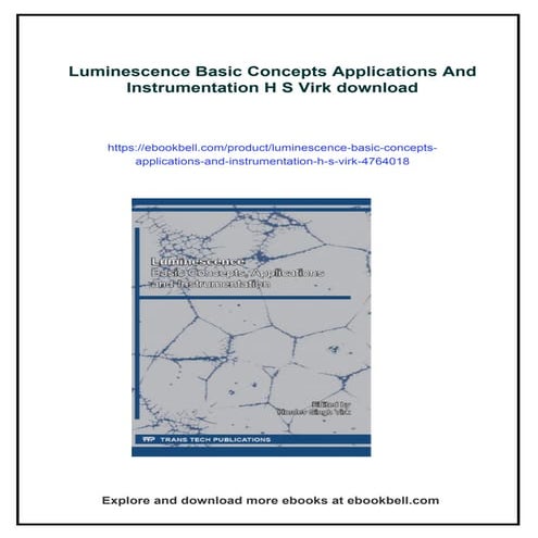Luminescence Basic Concepts Applications And Instrumentation H S Virk | PDF
