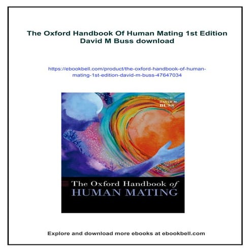 The Oxford Handbook Of Human Mating 1st Edition David M Buss | PDF