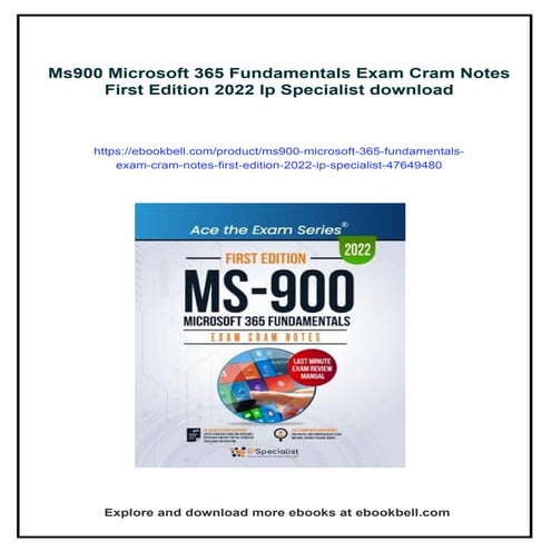 Ms900 Microsoft 365 Fundamentals Exam Cram Notes First Edition 2022 Ip ...