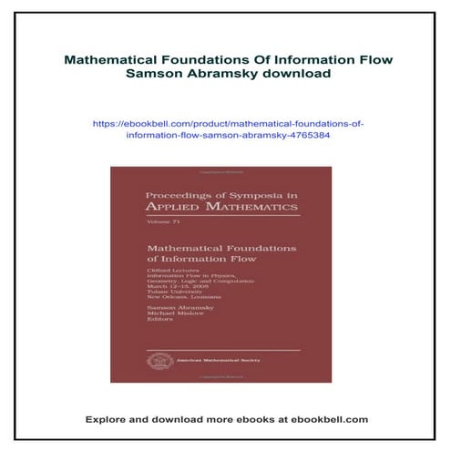 Mathematical Foundations Of Information Flow Samson Abramsky | PDF