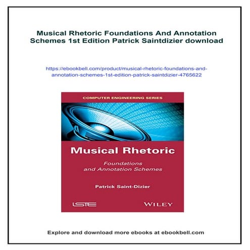 Musical Rhetoric Foundations And Annotation Schemes 1st Edition Patrick ...
