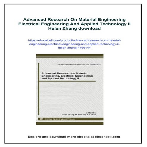 Advanced Research On Material Engineering Electrical Engineering And Applied Technology Ii Helen ...